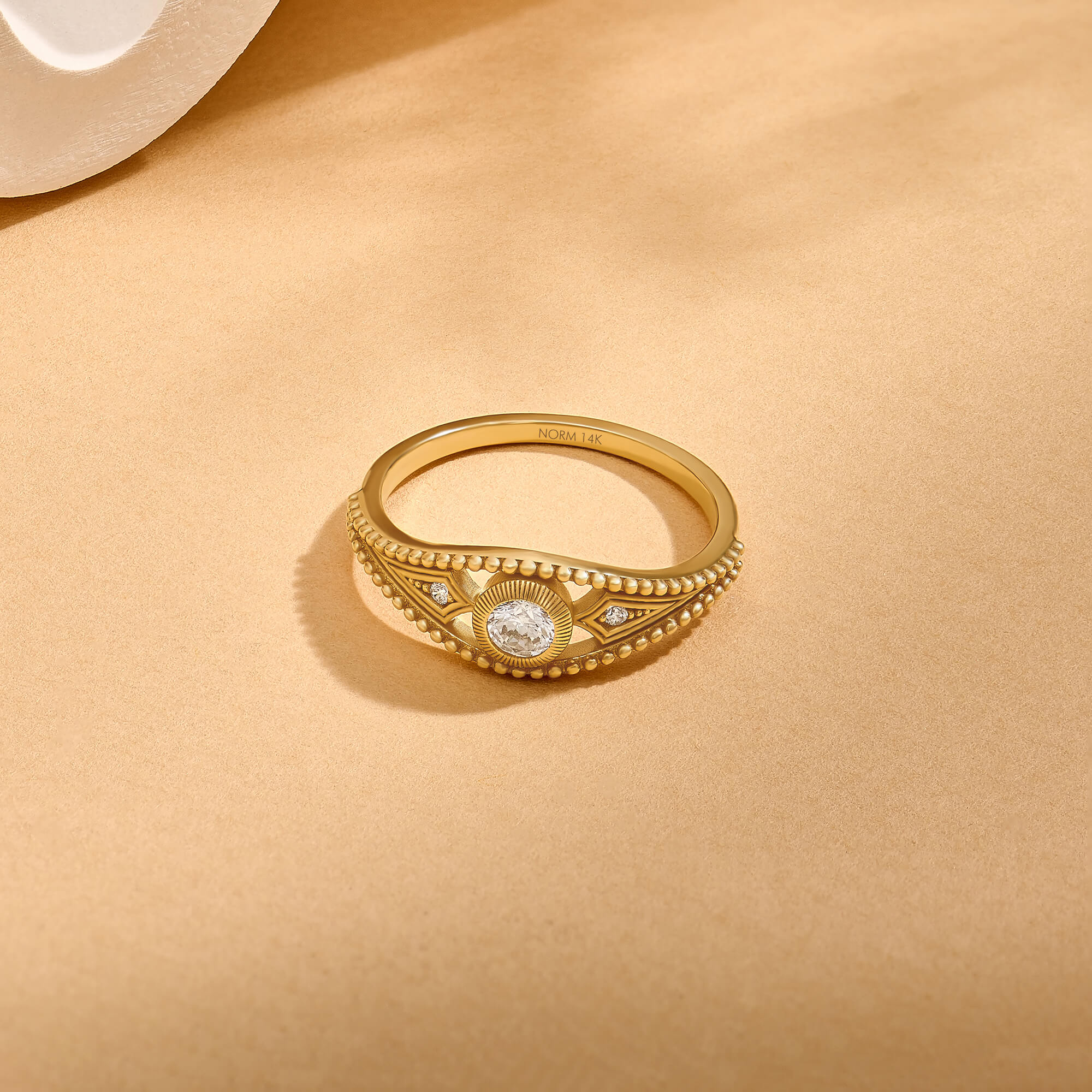 Women's Solid Gold Antique Bezel Signet Ring – NORM JEWELS