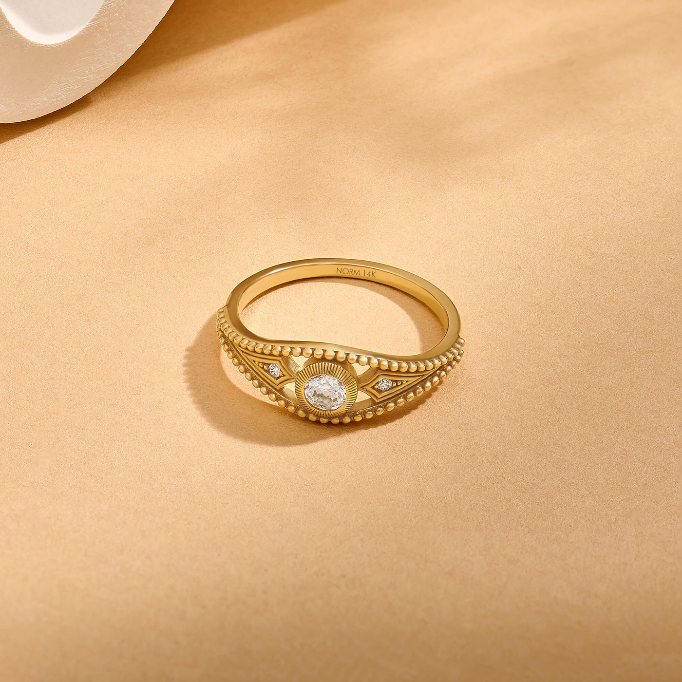 Women's Solid Gold Antique Bezel Signet Ring