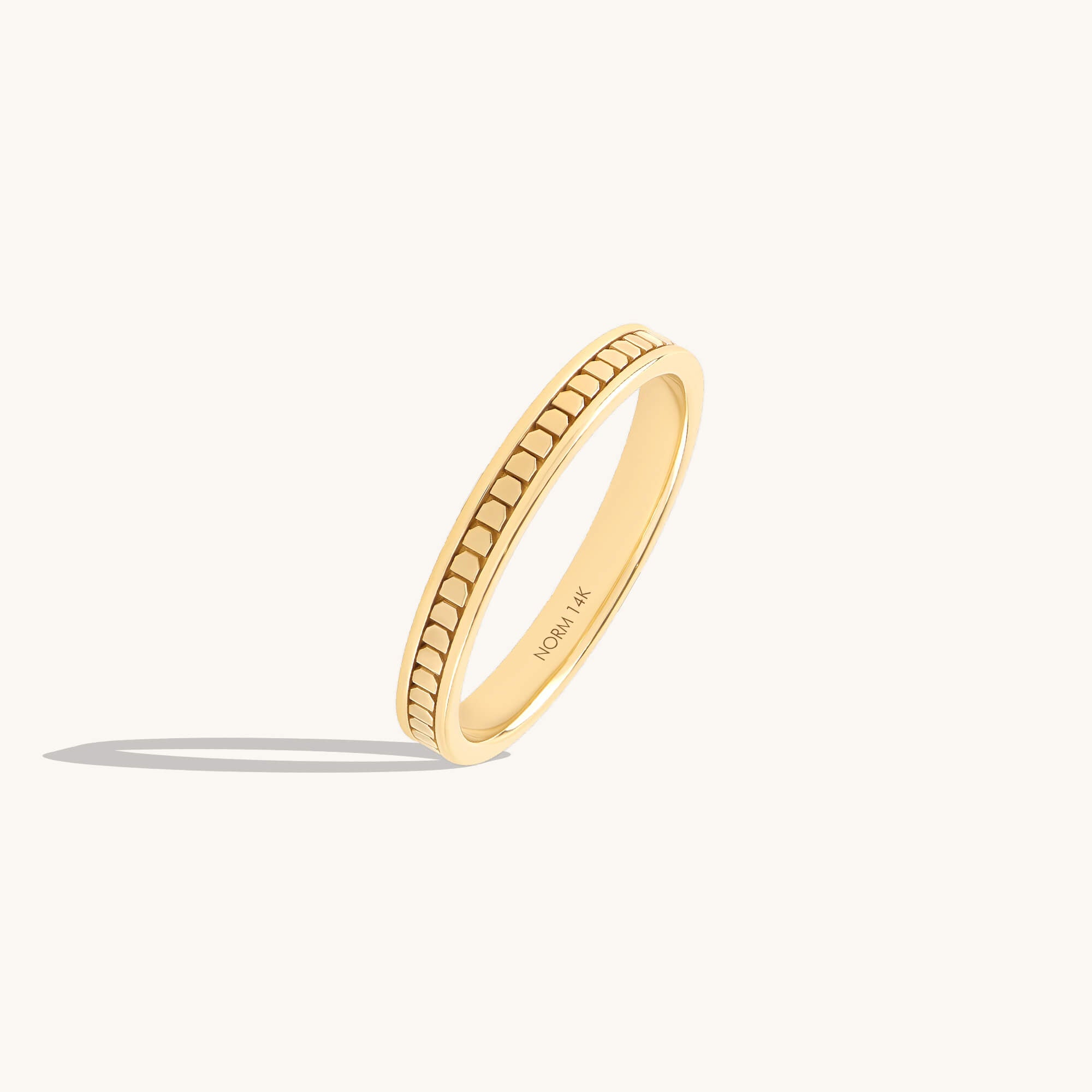 Women's Solid Gold Minimalist Dot Band Ring
