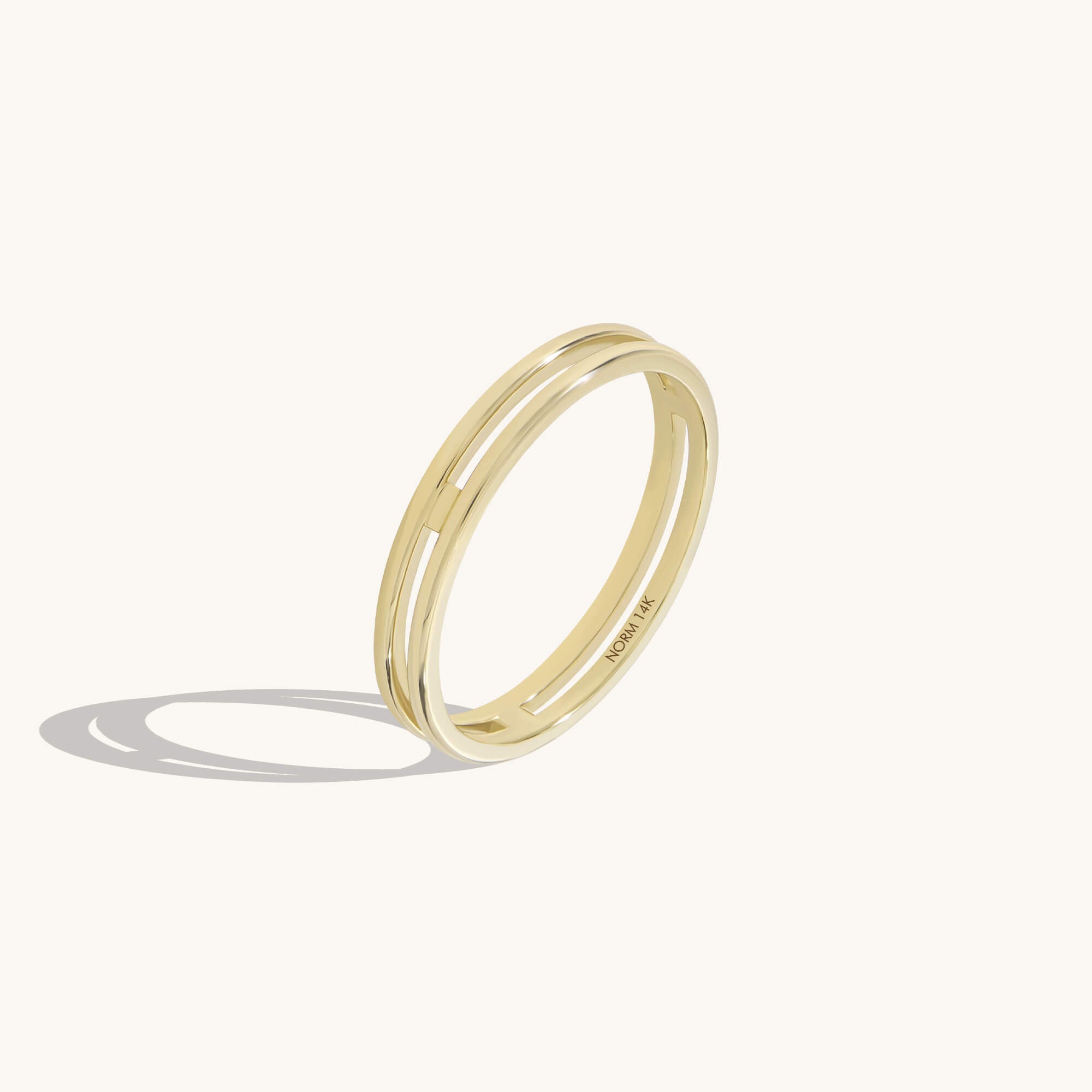 Solid Gold Double Line Stacking Ring – NORM JEWELS