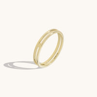 Solid Gold Double Line Stacking Ring