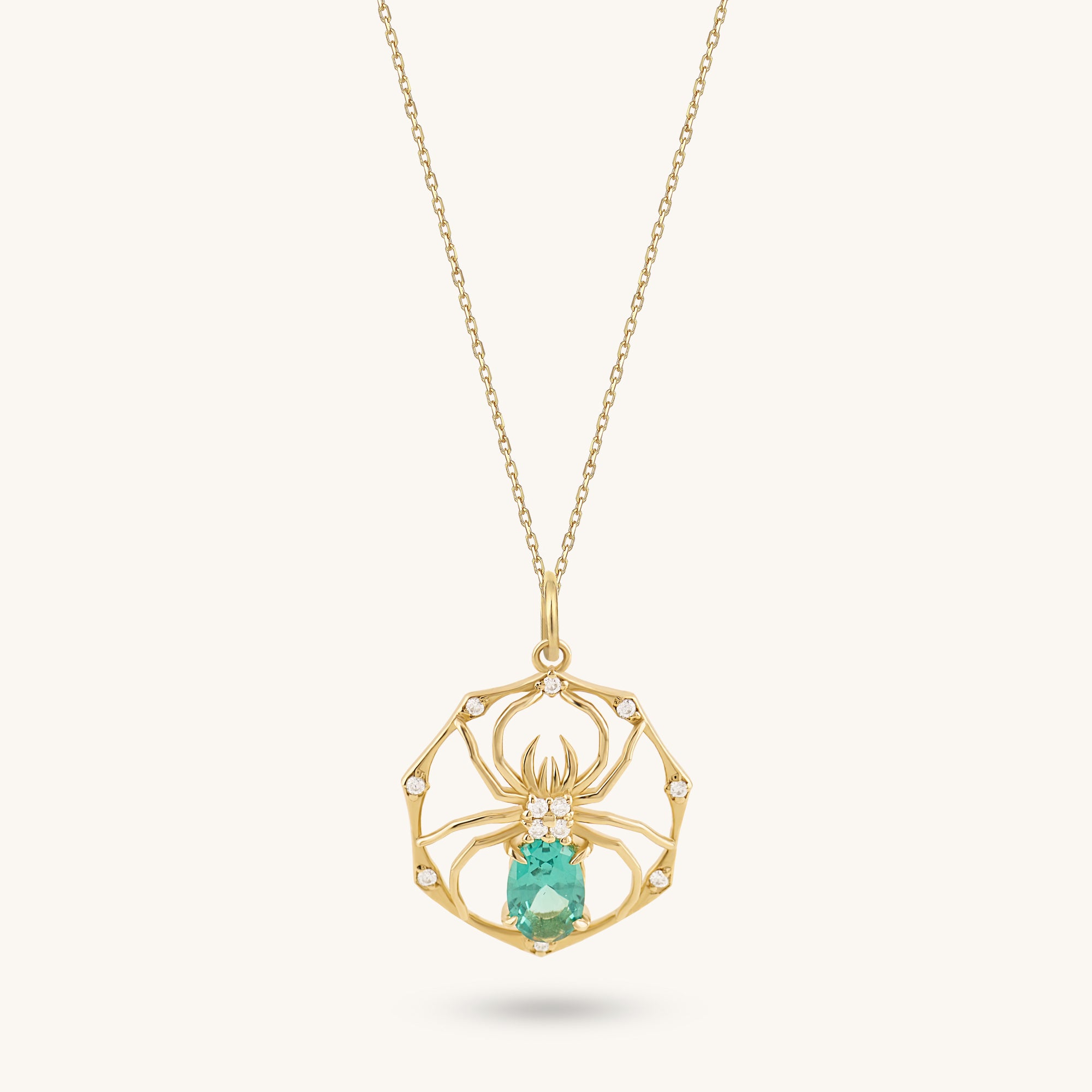 Women's 14k Gold Emerald Spider Necklace – NORM JEWELS