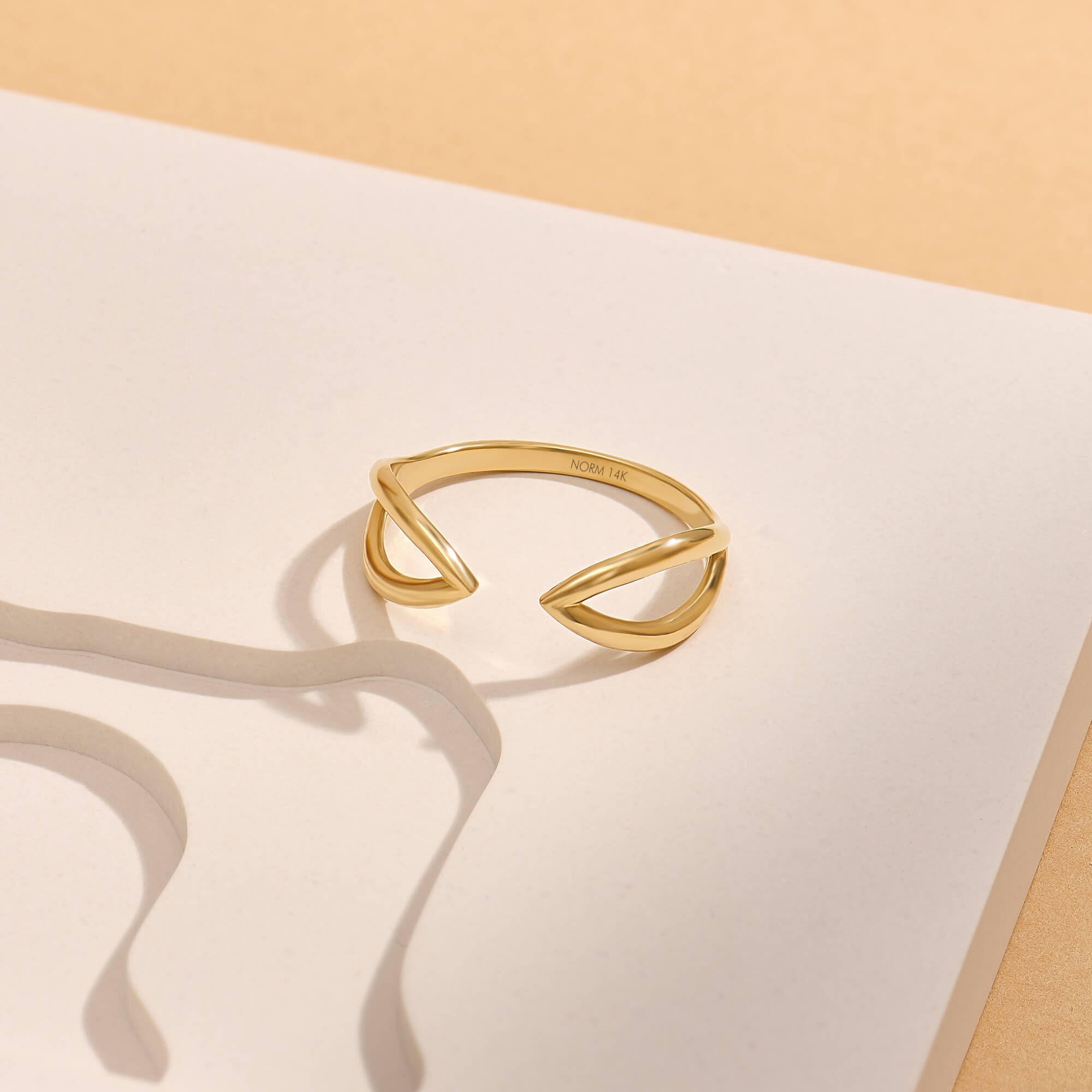 Women's Solid Gold Geometric Open Claw Ring – NORM JEWELS