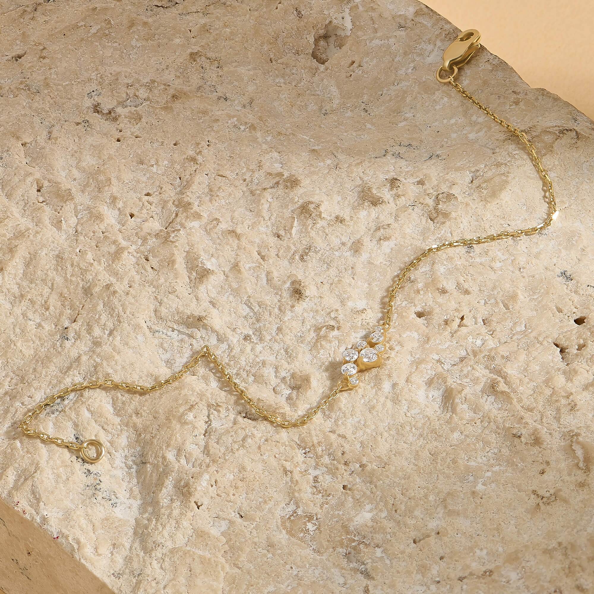 14k Solid Gold Cluster Bracelet for Women – NORM JEWELS