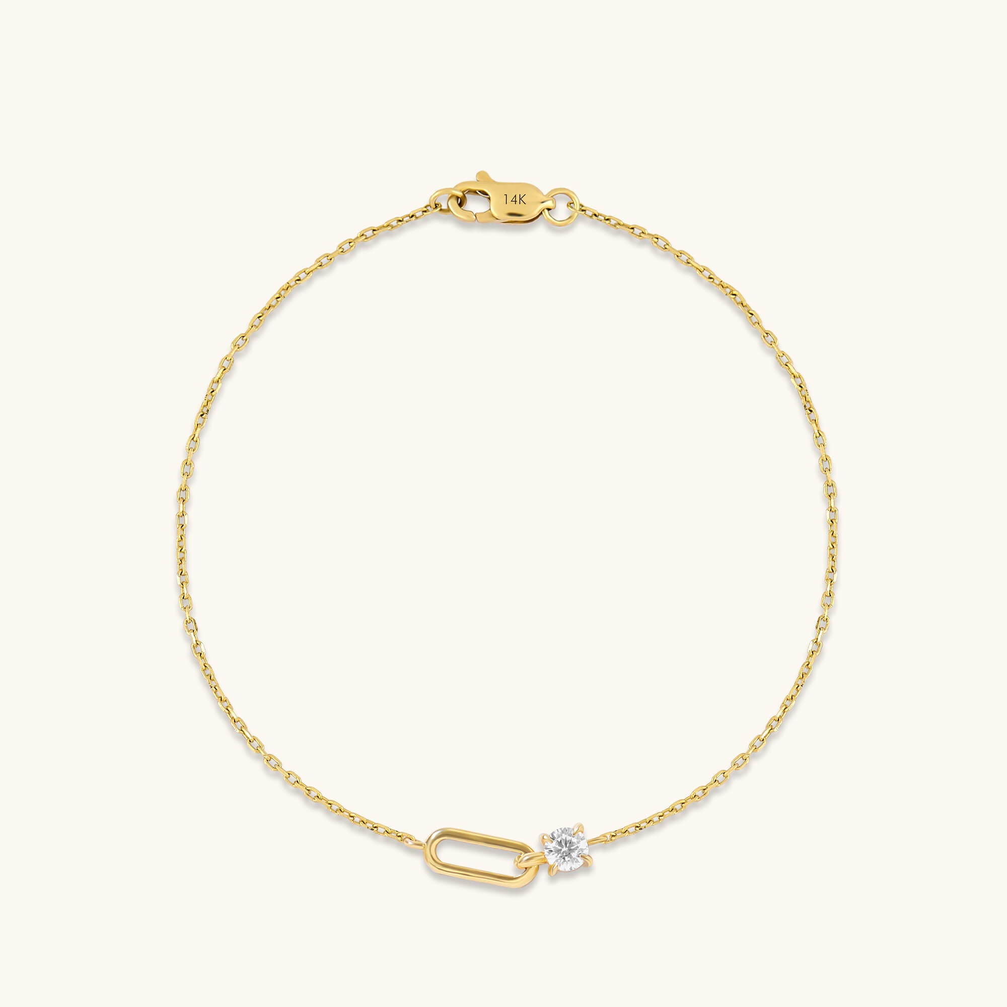 14K Solid Gold Loop Charm Bracelet – NORM JEWELS