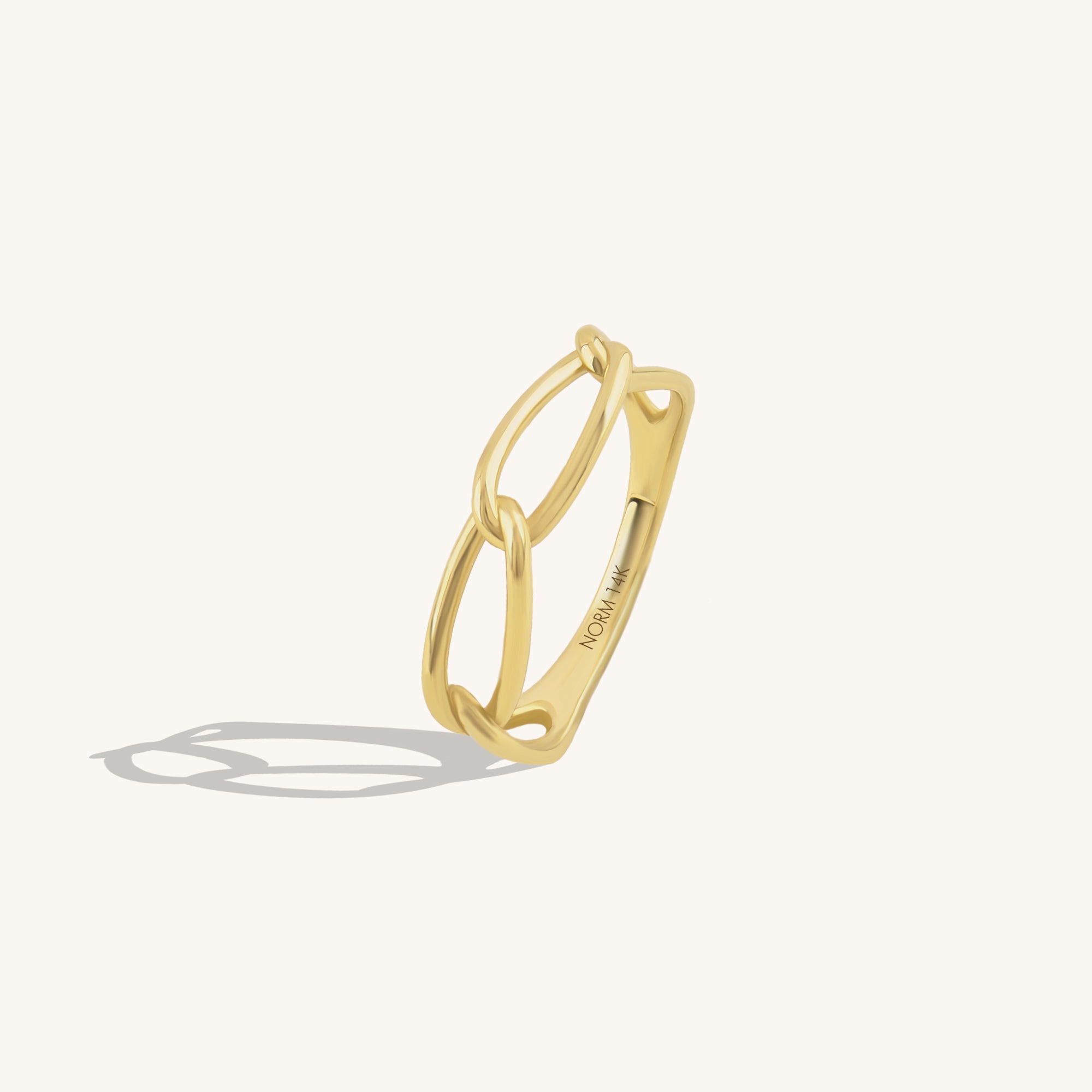Women's Real Yellow Gold Oval Cable Chain Ring – NORM JEWELS