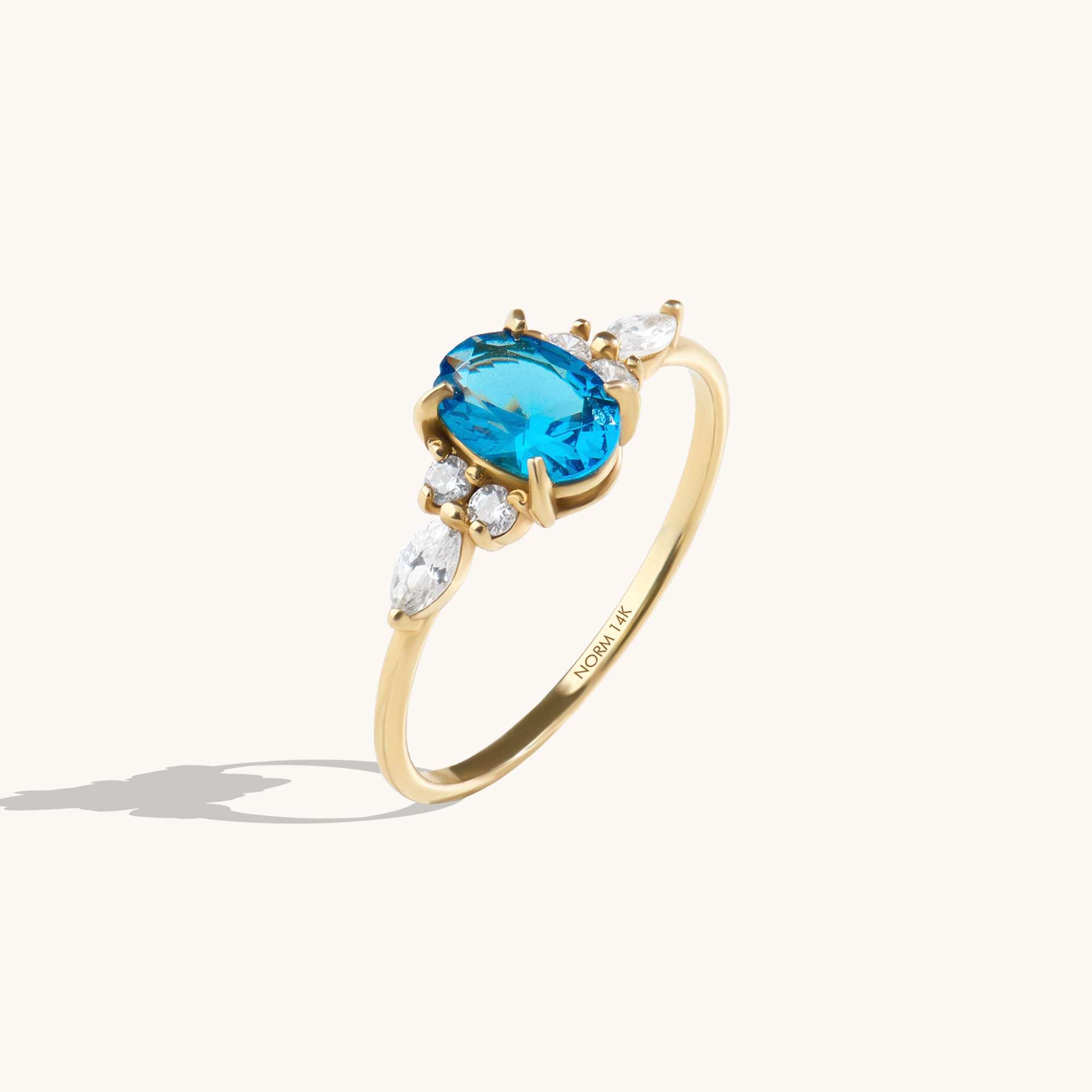 14k Gold Oval Sapphire Engagement Ring for Women – NORM JEWELS