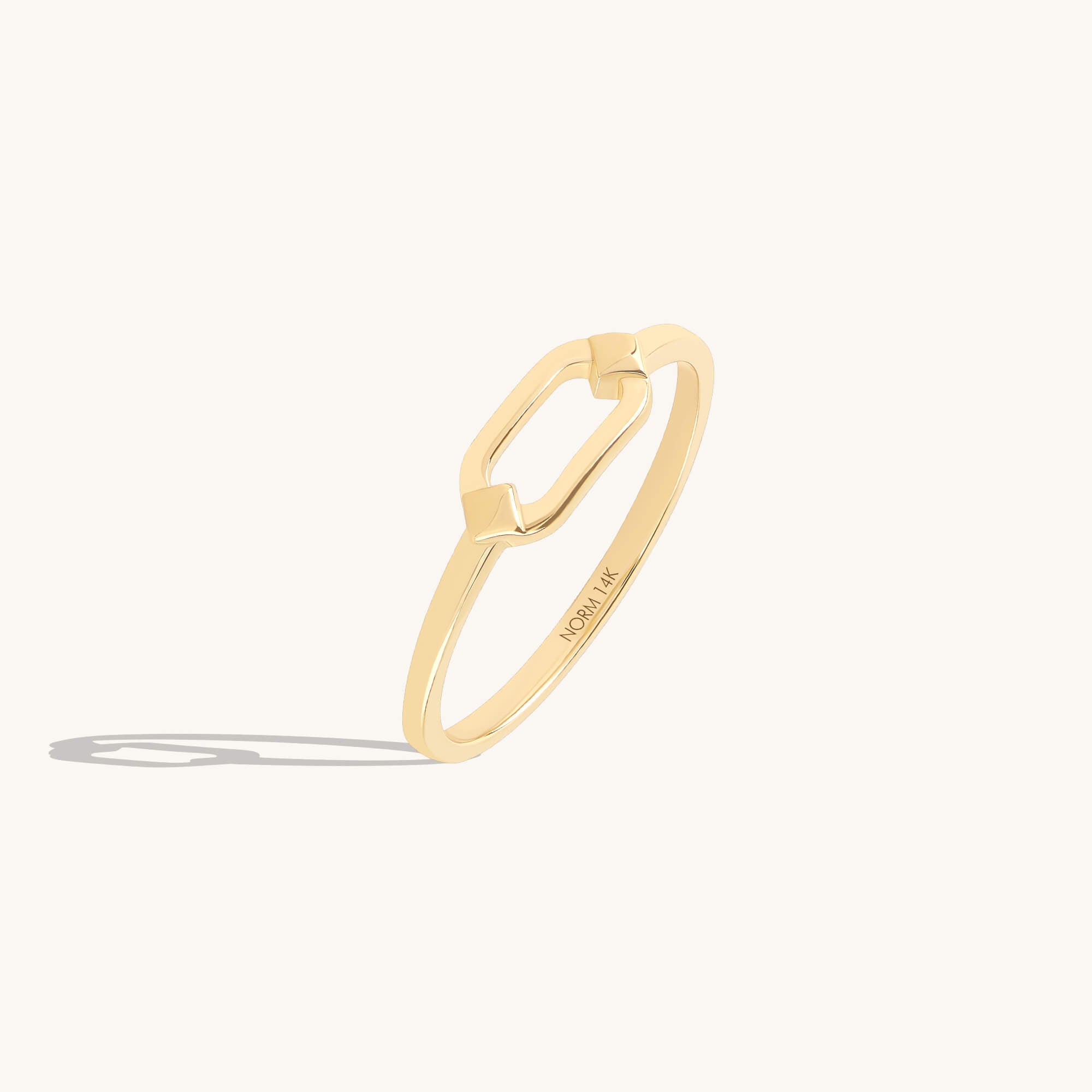 Solid Gold Minimalist Ovate Stacking Ring