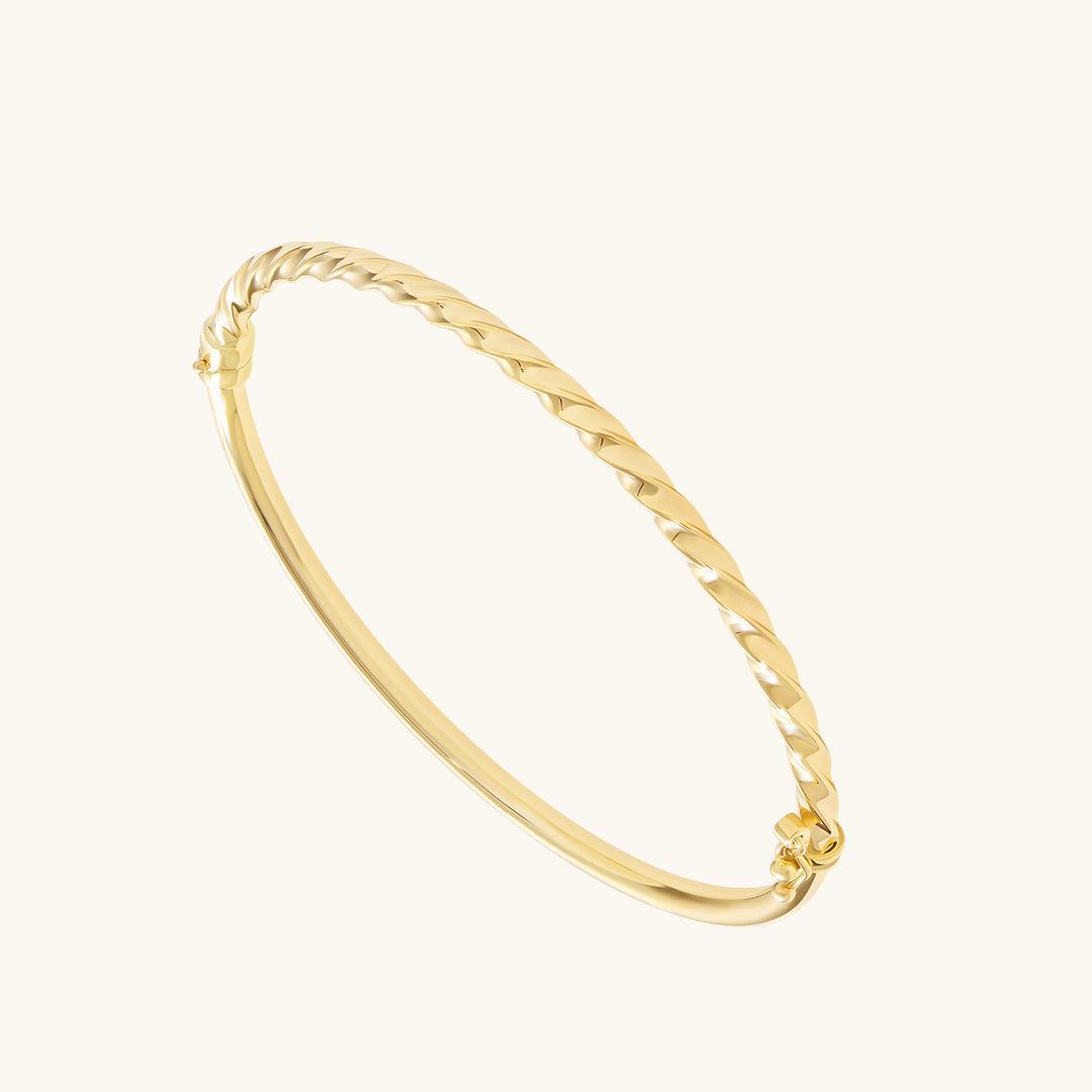 Women's Rope Design Bangle Bracelet in 14K Solid Yellow Gold – NORM JEWELS
