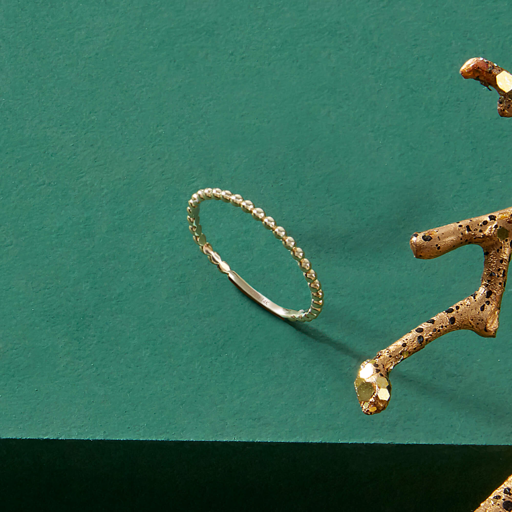 14k Real Yellow Gold Small Ball Stacking Ring - Norm Jewels – NORM JEWELS