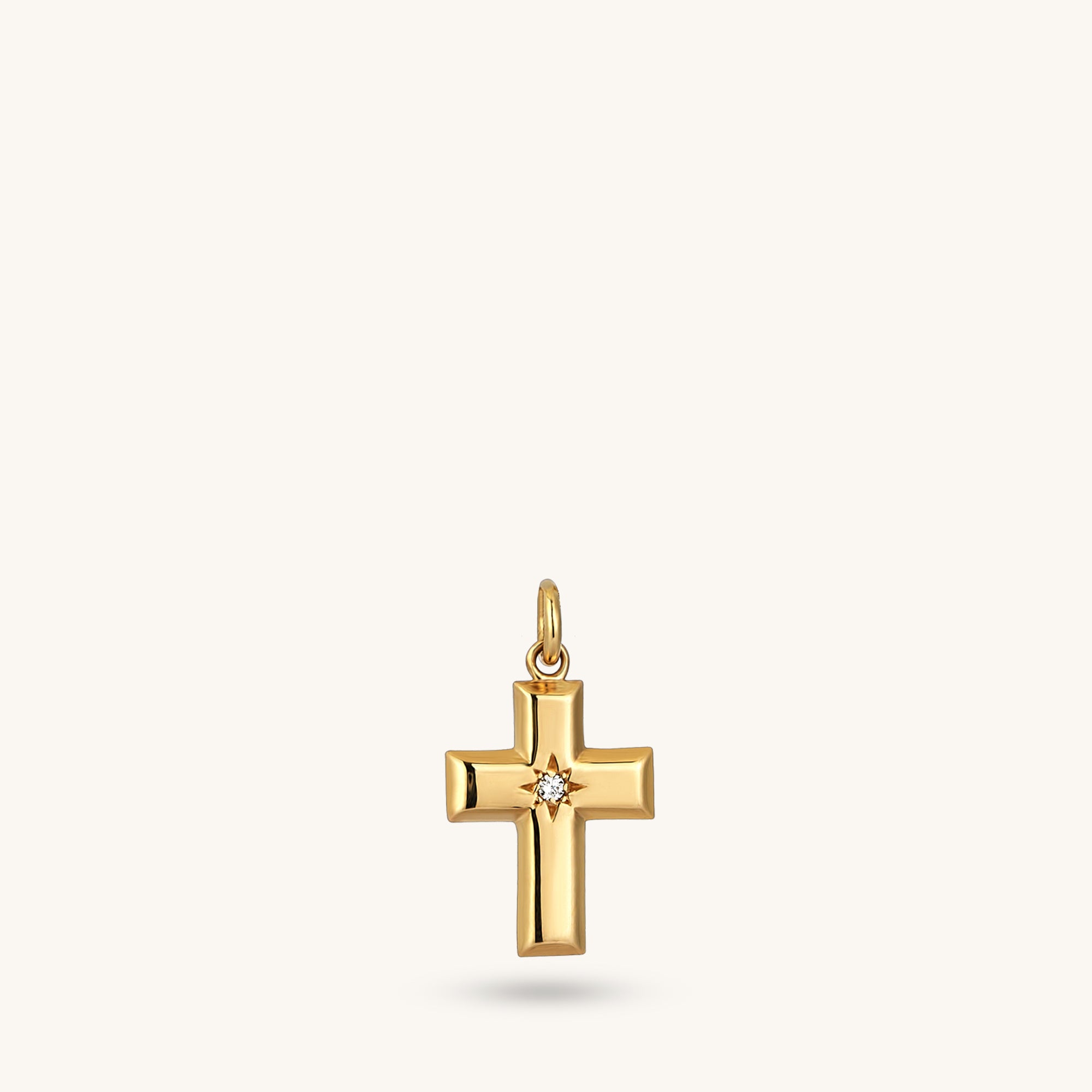 Women's Small Cross Pendant Necklace in 14k Real Yellow Gold – NORM JEWELS