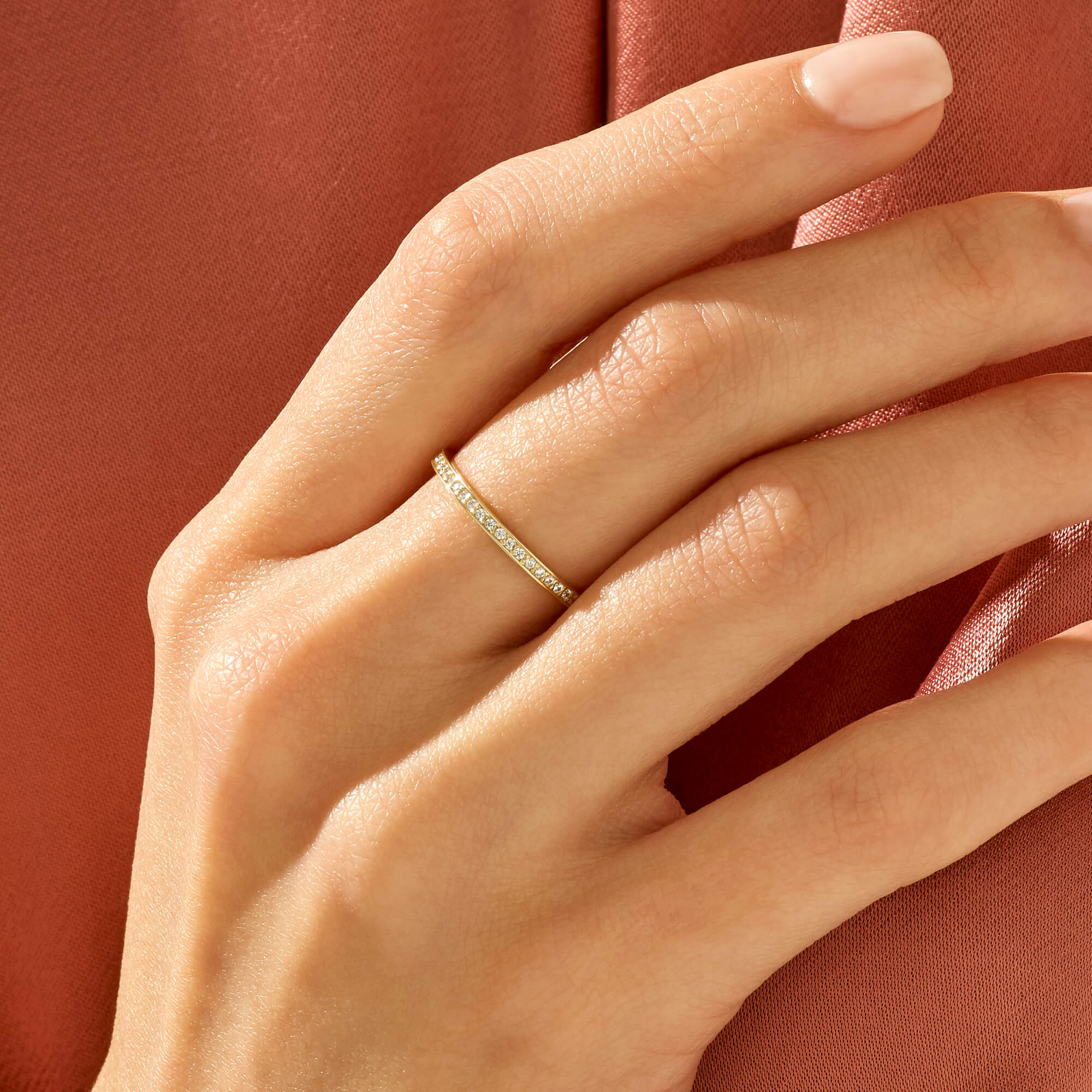 Solid Gold Eternity Wedding Band Ring for Women – NORM JEWELS