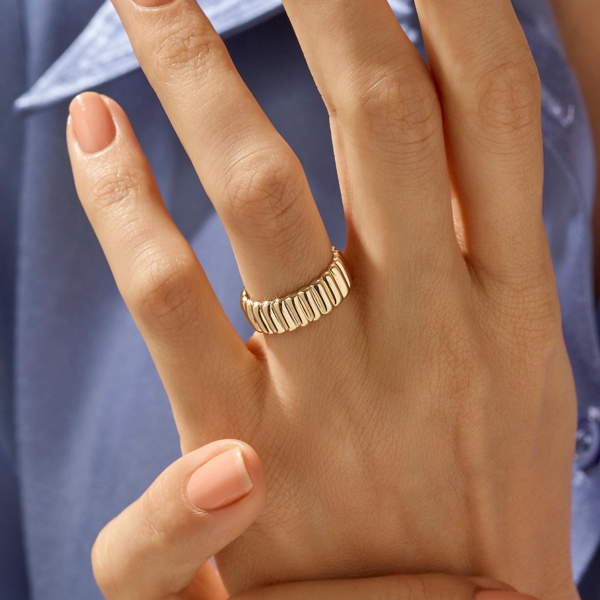 Women's Iconic Bold Dome Statement Ring 14k Solid Gold – NORM JEWELS