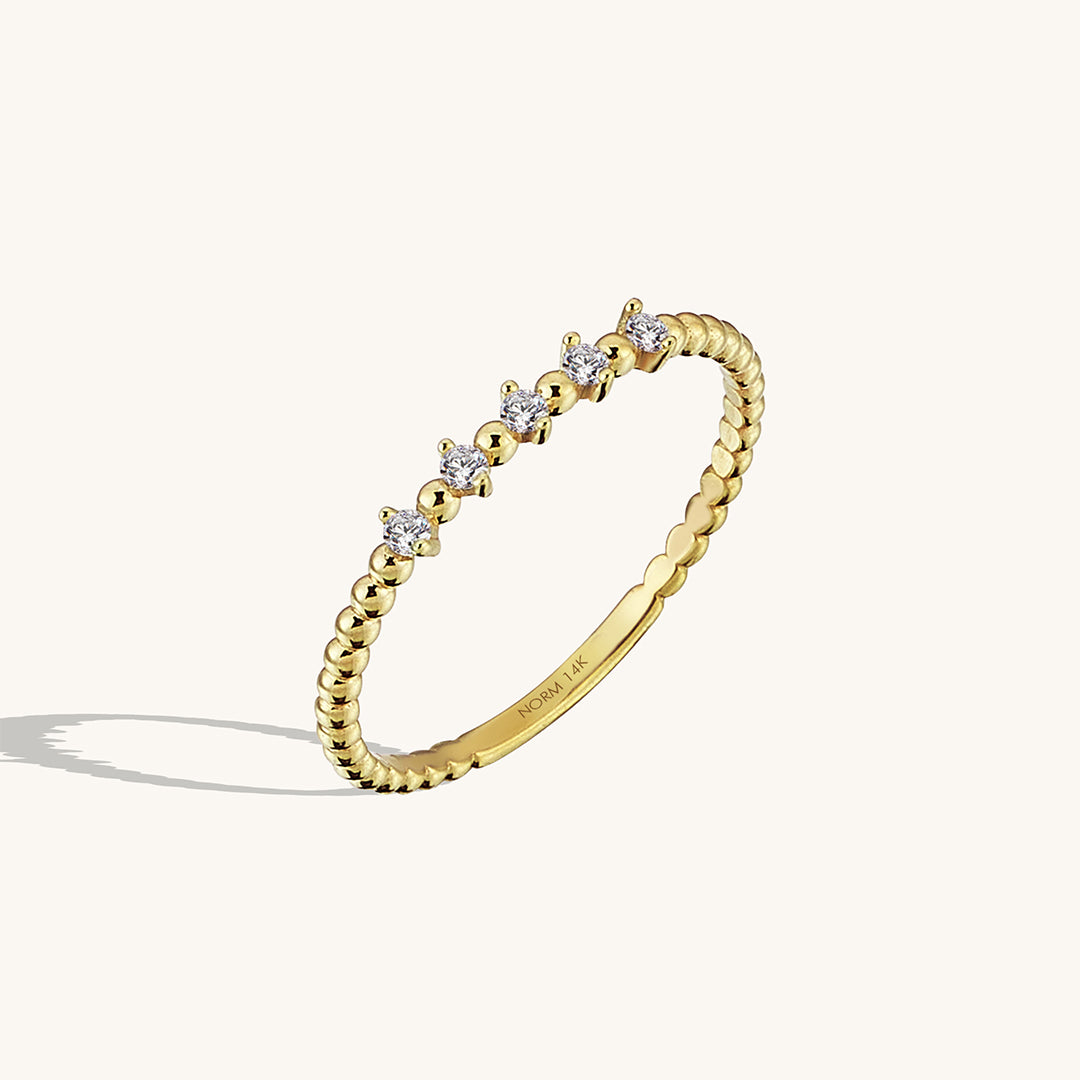 Solid Yellow Gold Mini Ball Stackable Ring - Norm Jewels – NORM JEWELS