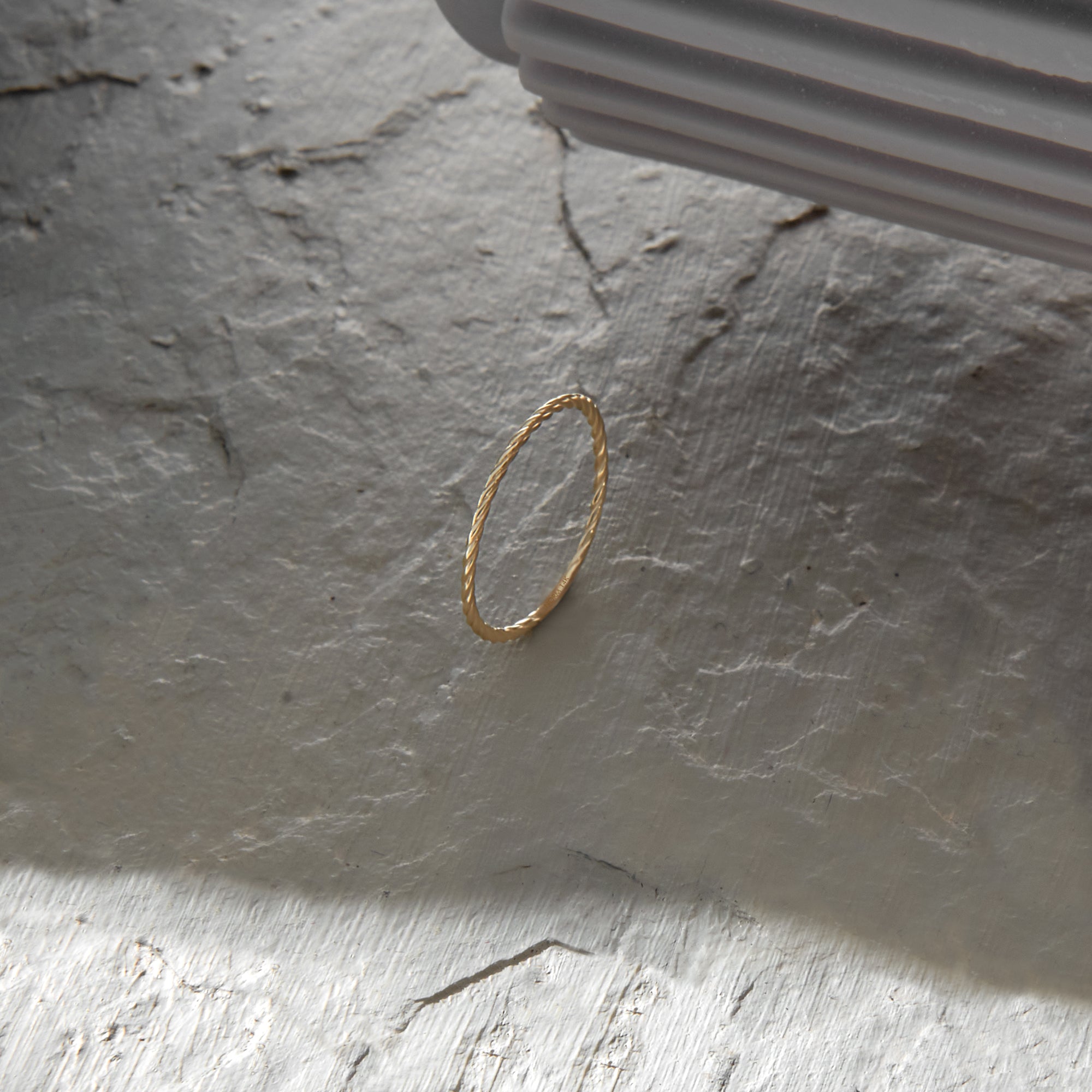 14k Solid Gold Tiny Twisted Stacking Ring - Norm Jewels – NORM JEWELS