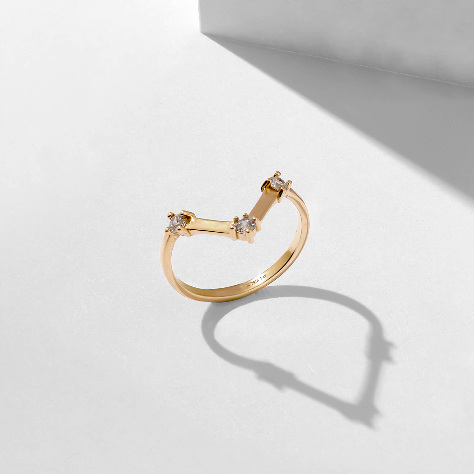 14k Solid Gold V Shaped Stacking Ring - Norm Jewels – NORM JEWELS