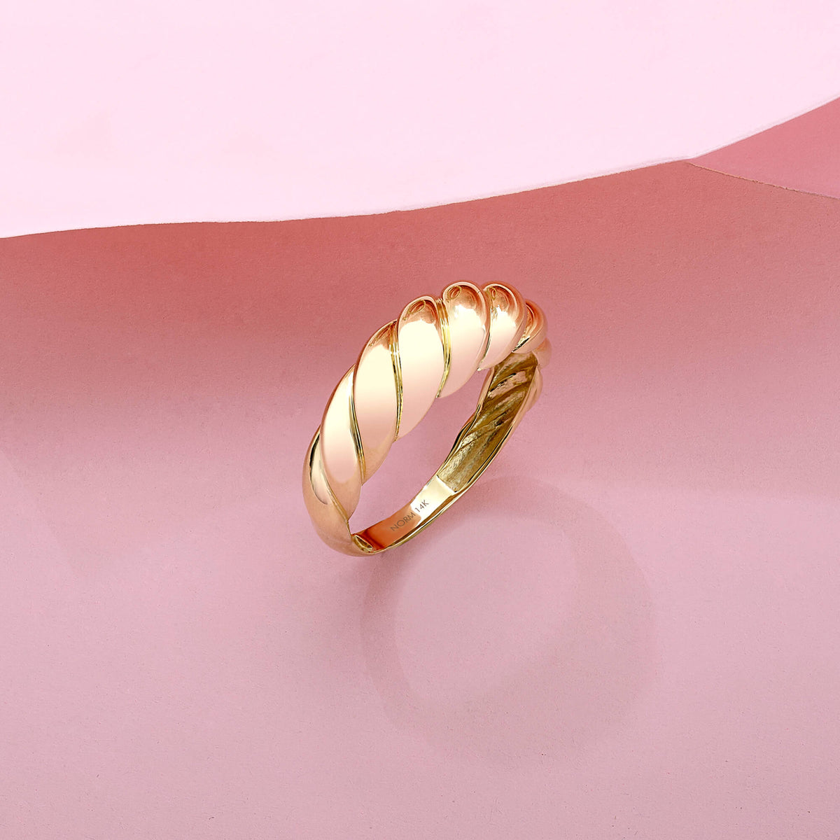 Women's Croissant Statement Ring in Real Yellow Gold