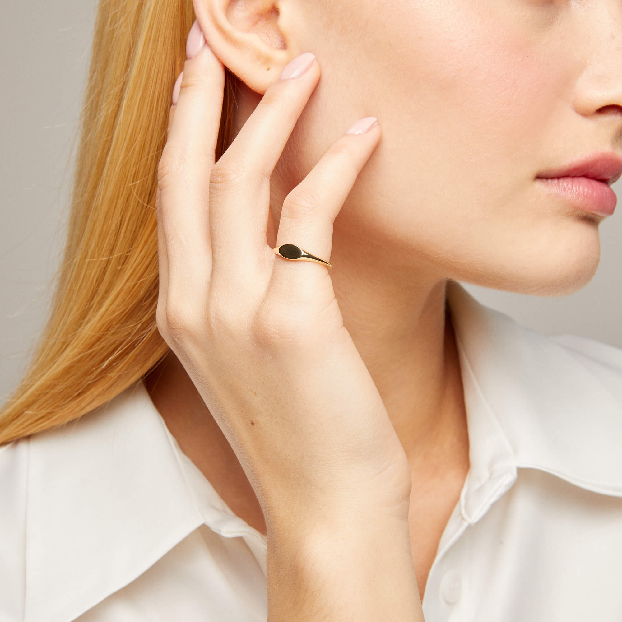 14k Solid Gold Pinky Signet Ring for Women - Norm Jewels – NORM JEWELS
