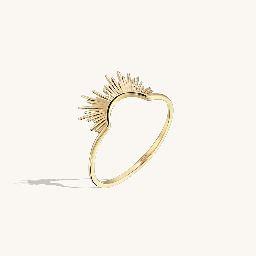 Sunshine Stacking Ring in Solid Yellow Gold